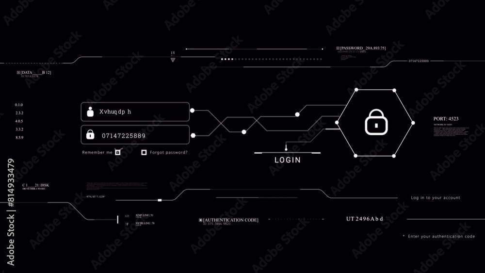 PNG Log in password access HUD Data Information internet Security cyber ...