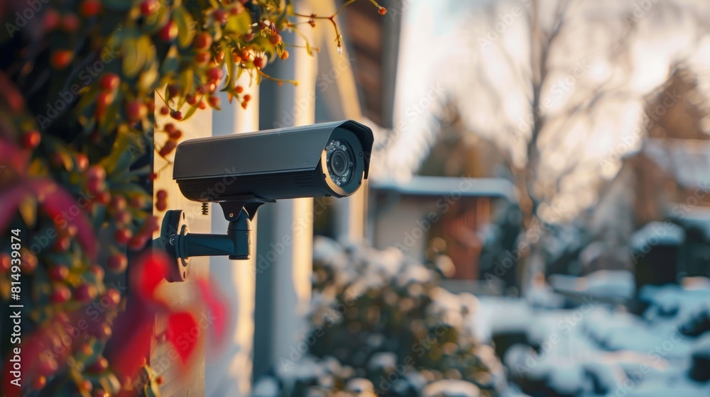 Outdoor CCTV camera with weatherproof housing, capturing crisp footage ...