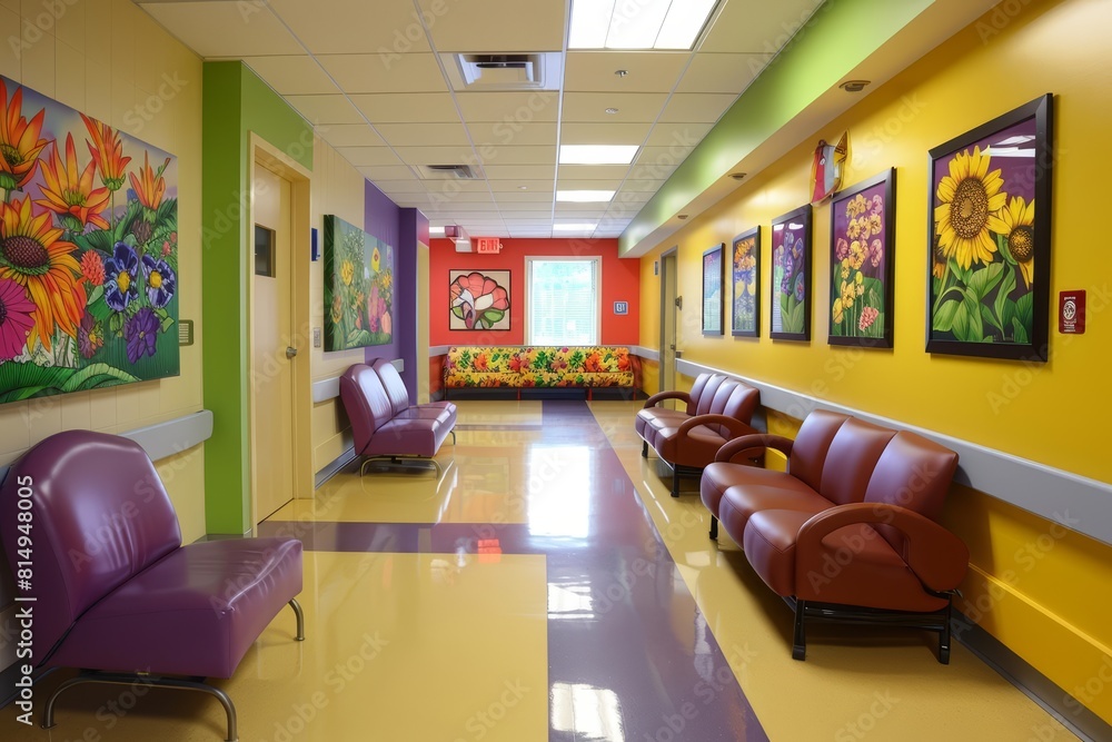 At a children s hospital, colorful frame mockups brighten the walls ...