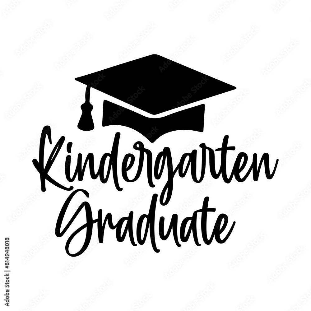 Kindergarten Graduation typography clip art design on plain white ...