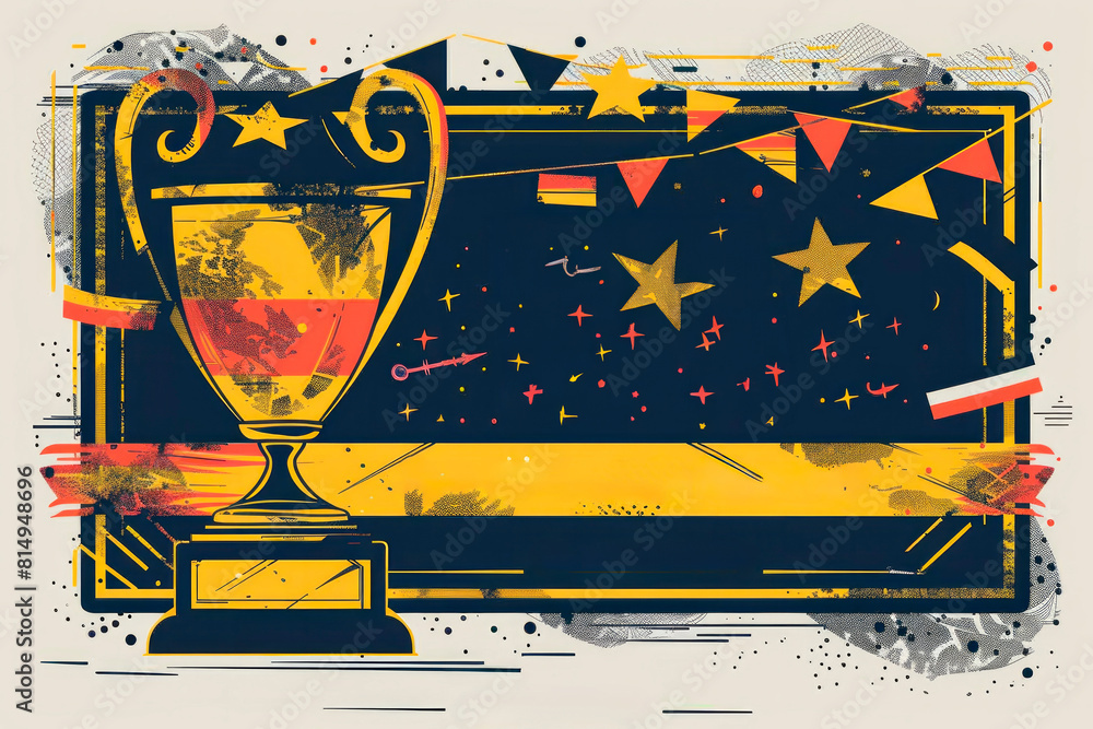 Celebration of Euro 2024 With Trophy Graphic on Dynamic Background ...