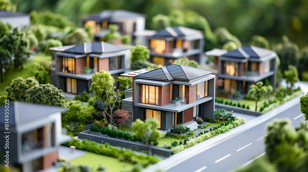 Modern generic contemporary style miniature model of townhouse ...