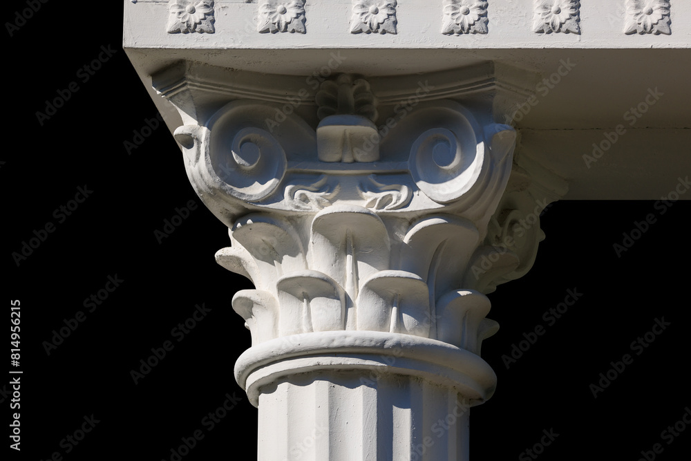 Elements of architectural decorations of buildings, columns and ...