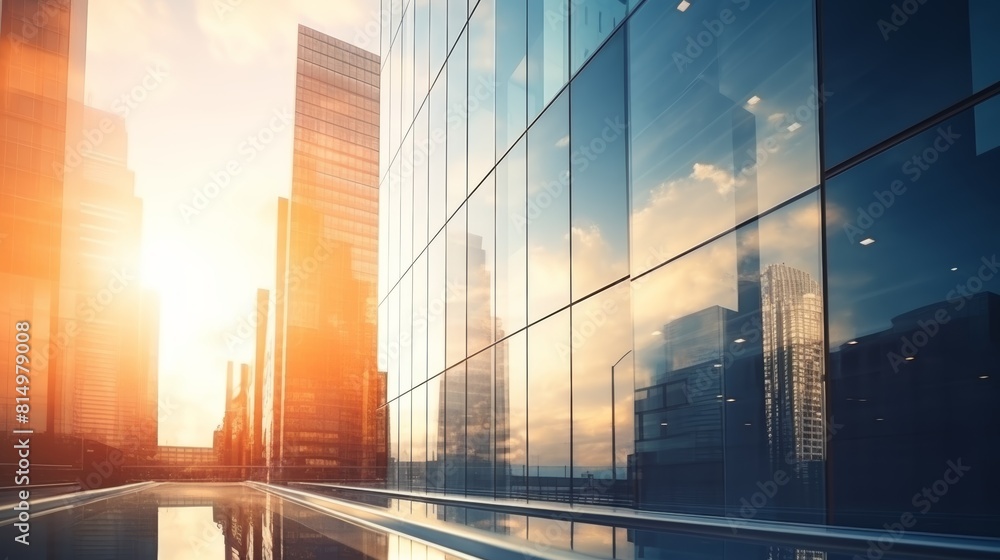 Modern office building or business center. High-rise window buildings ...