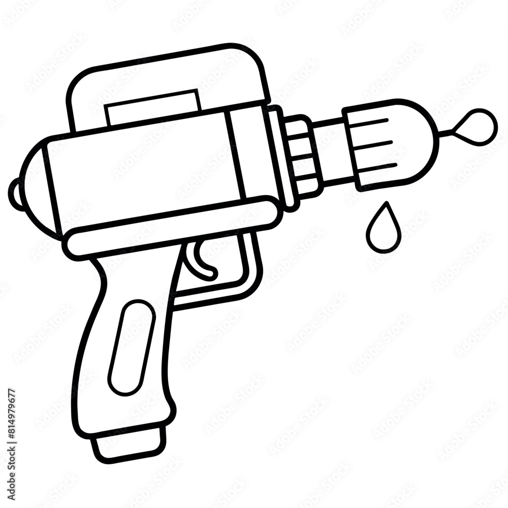 Water Gun outline coloring book page line art illustration digital ...