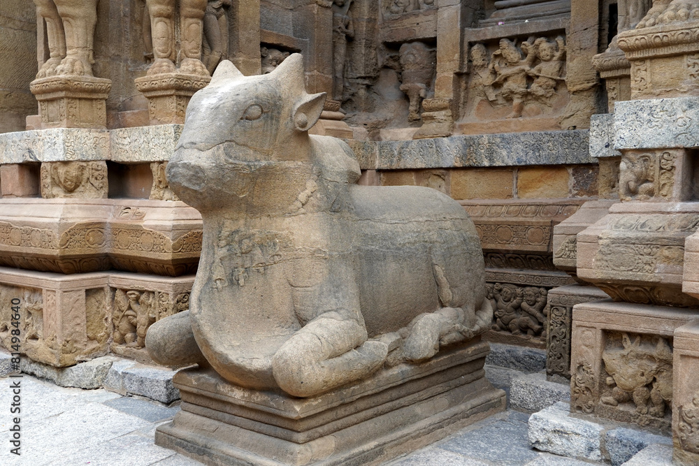 Nandi Bull statue in Hindu temple. Stock Photo | Adobe Stock