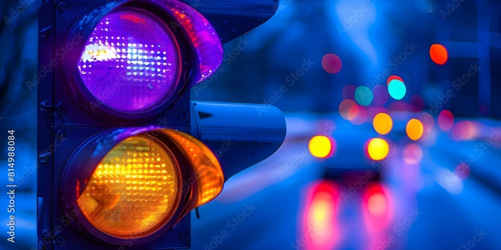 Regulating Traffic Flow with City Street Traffic Light Changes. Concept ...