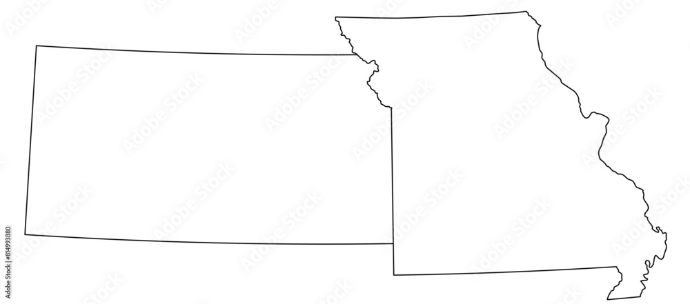Map of the US states with districts. Map of the U.S. state of Kansas ...