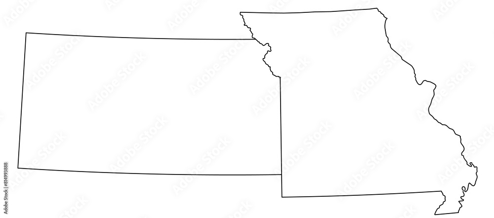 Map of the US states with districts. Map of the U.S. state of Kansas ...
