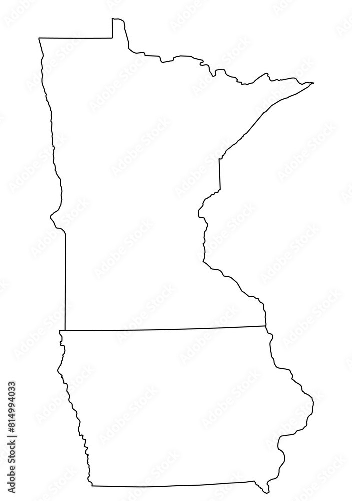 Map of the US states with districts. Map of the U.S. state of Minnesota ...