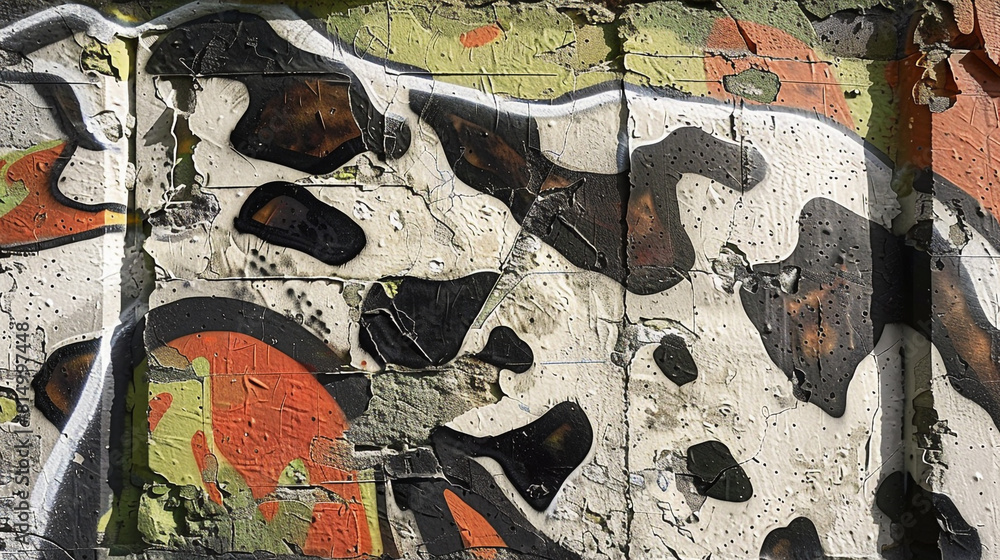 High-definition image of a wall of graffiti art, where the spray ...