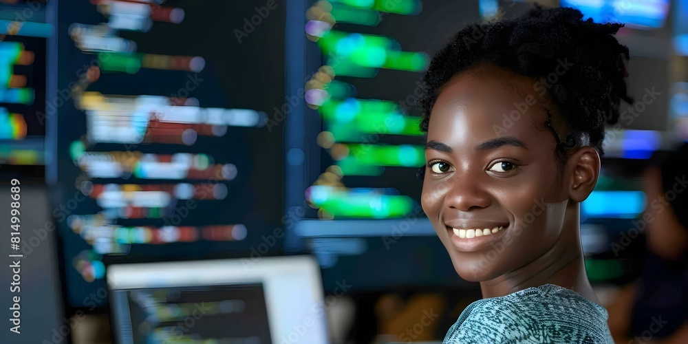 Passionate Afro woman programmer specializing in software development ...