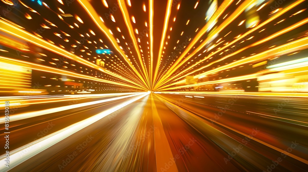 Dynamic Long Exposure Traffic Lights at Night. Fast Moving Vehicle ...