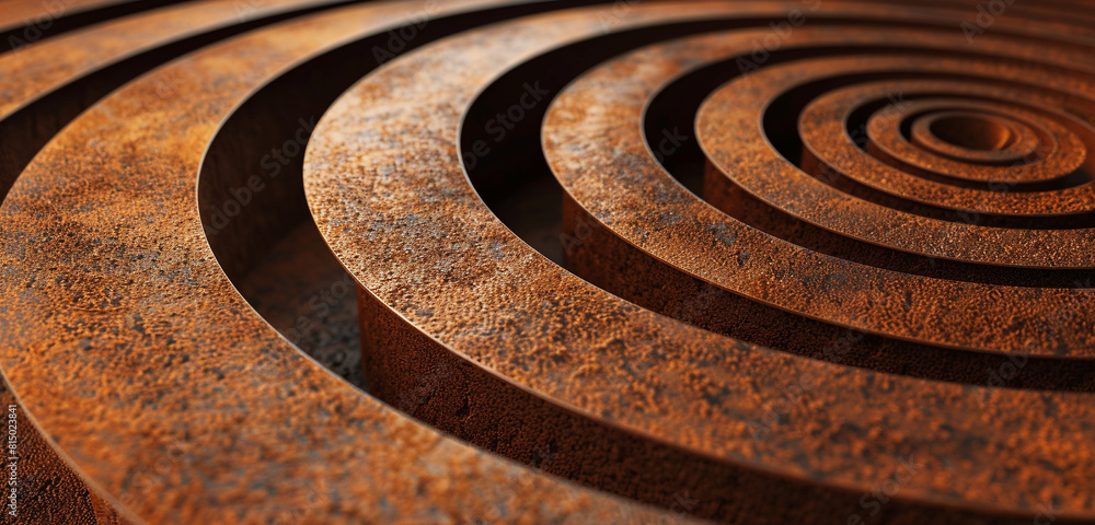 Earth-toned concentric circles with a granular texture inside each, in ...