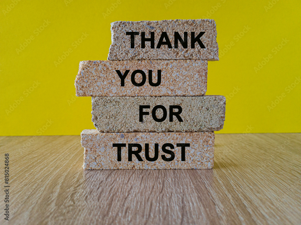 Thank you for trust symbol. Concept words Thank you for your trust on ...