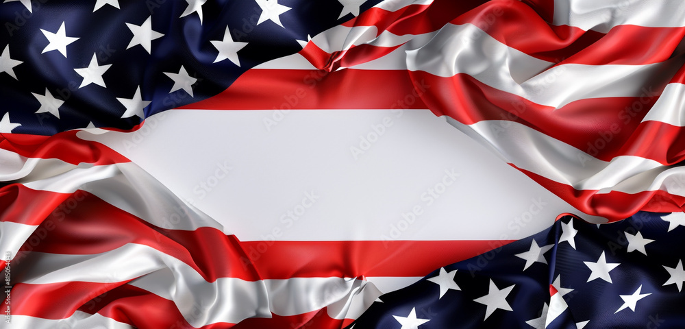 Elegant ultrawide header/footer in American flag colors with central ...
