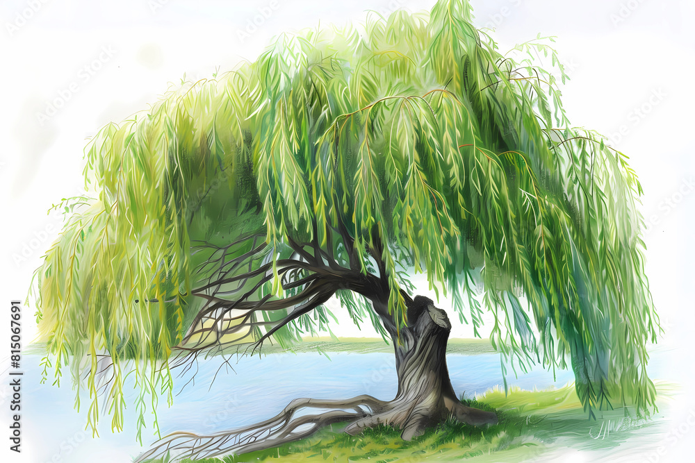 Weeping willow (Salix babylonica) (Colored Pencil) - China - Long ...