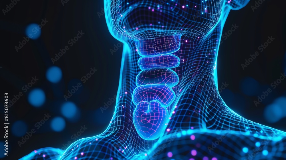 Visualize the anatomy of the human larynx with a detailed 3D model ...