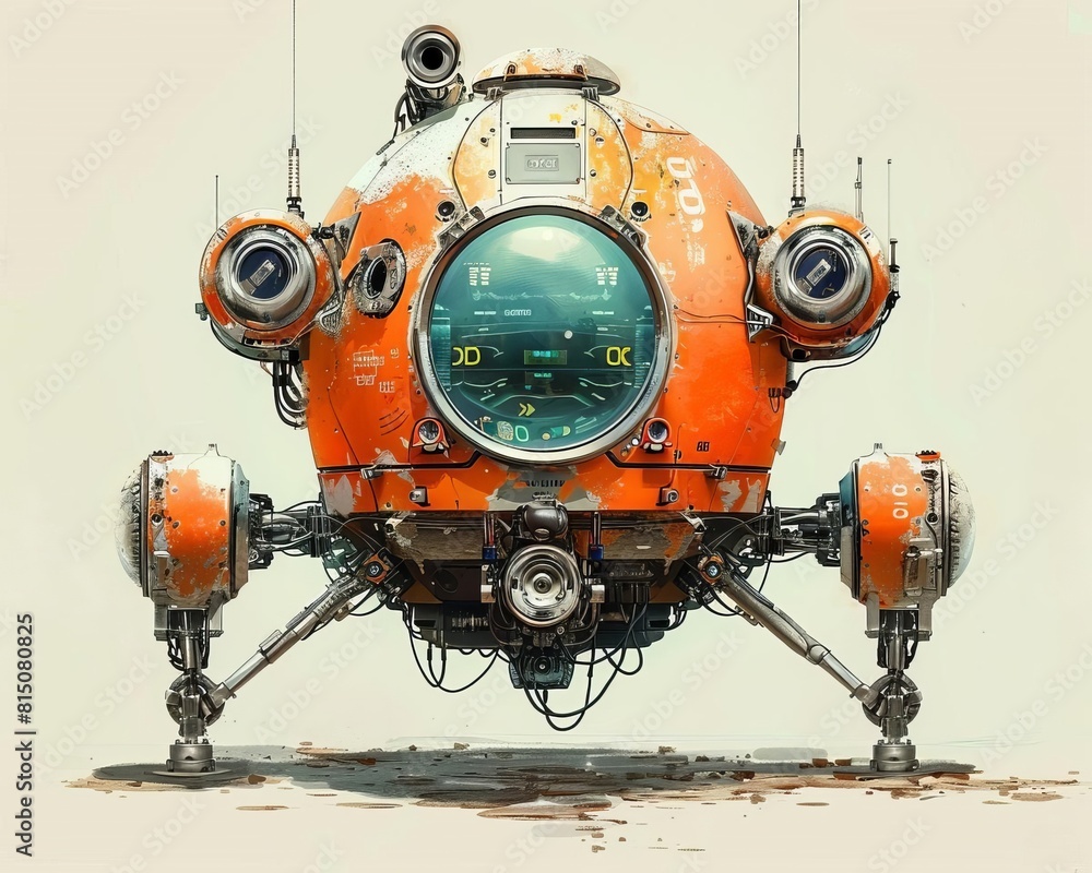 Automated submersible collecting plankton data, front view, autonomous ...