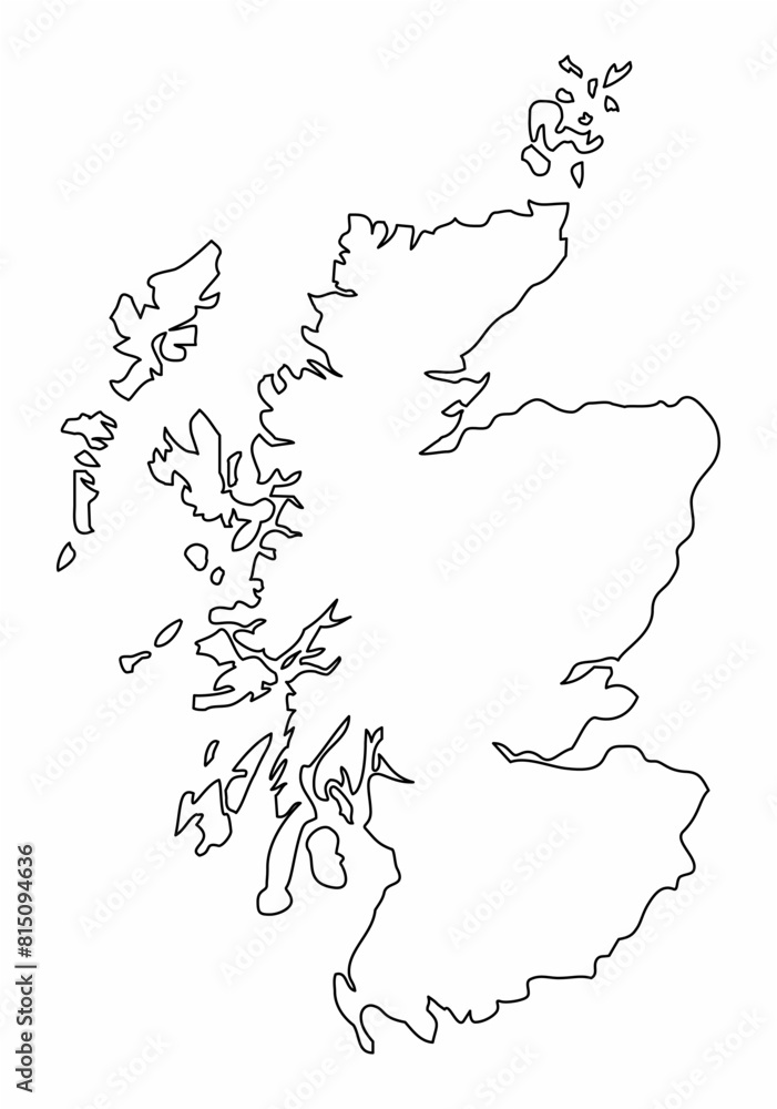 Scotland outline map Stock Vector | Adobe Stock