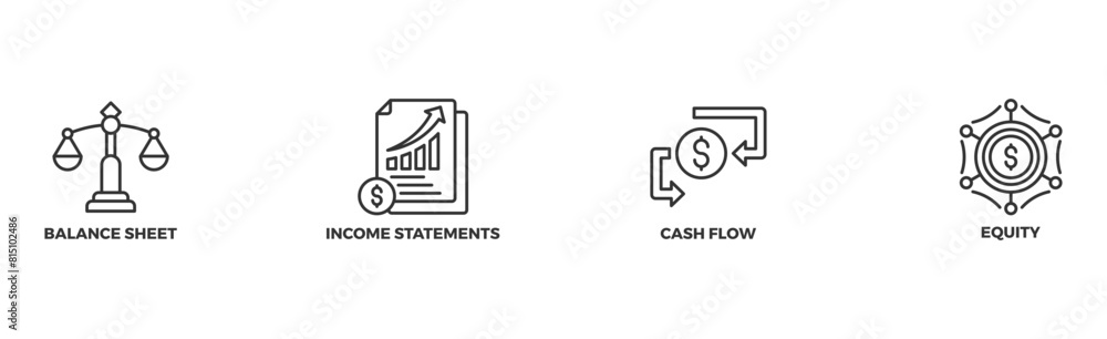 Financial statements banner web icon illustration concept with icon of ...
