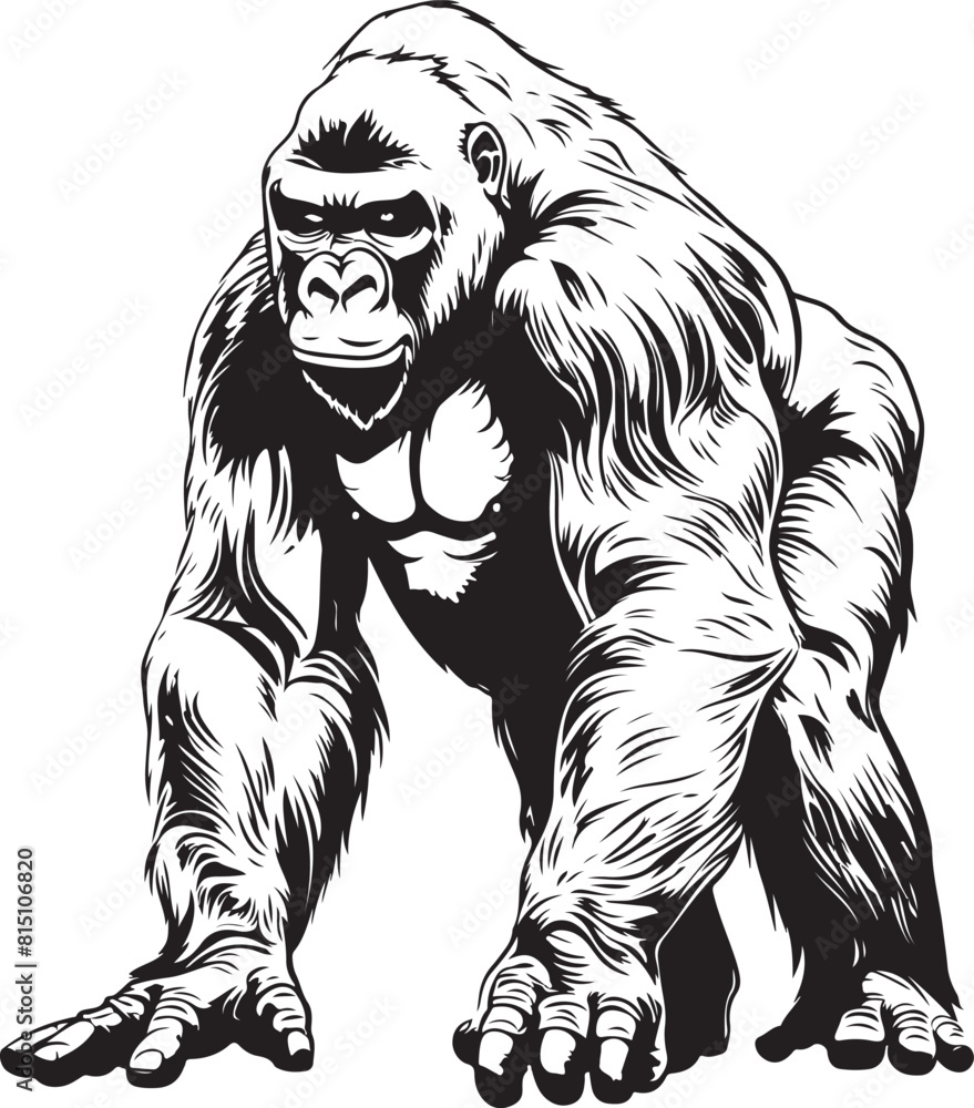 Gorilla vector illustration transparent background Stock Vector | Adobe ...