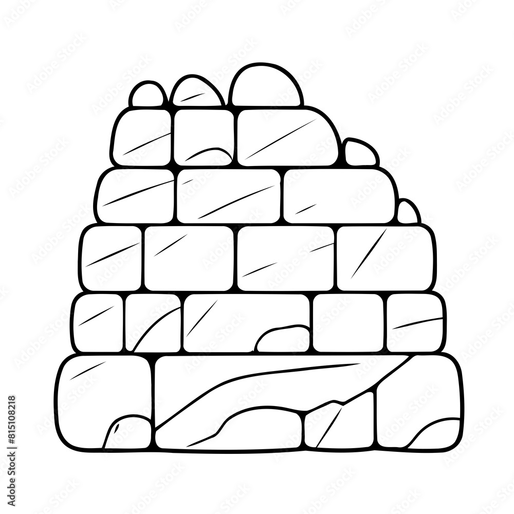 Cute vector illustration Stonewall doodle for kids coloring worksheet ...