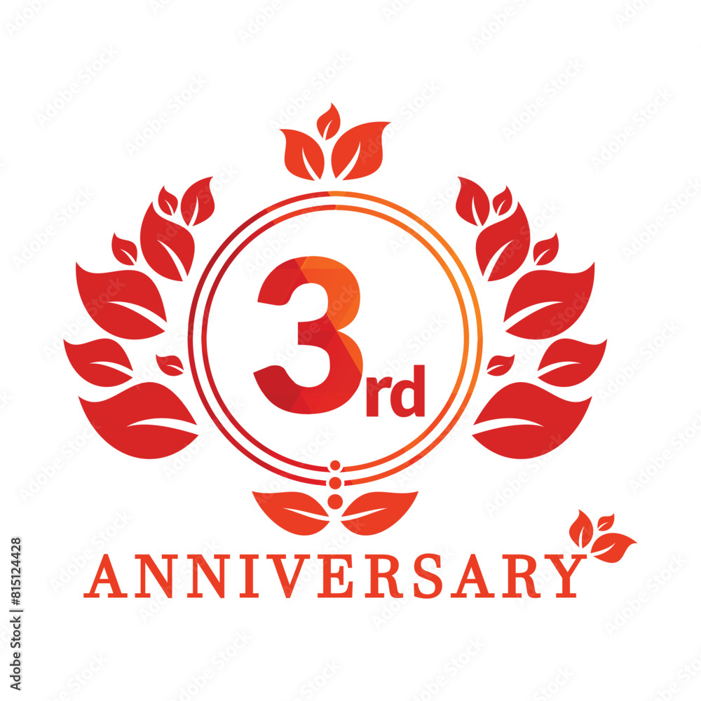 3 year anniversary vector banner template. 3 years Anniversary logo ...