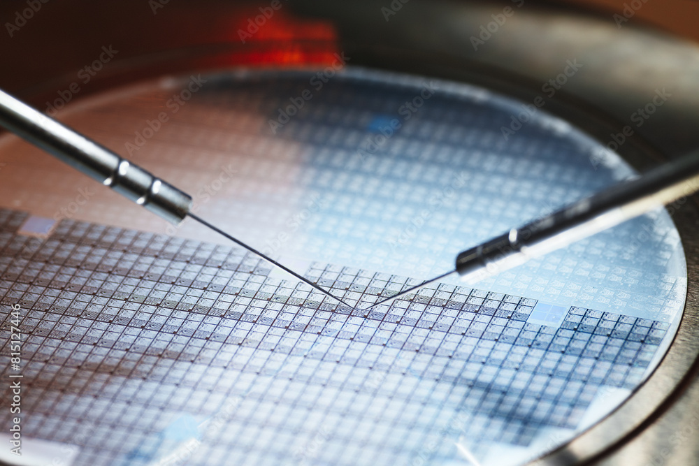 Silicon Wafer during Photolithography Process inside Complex Computer ...