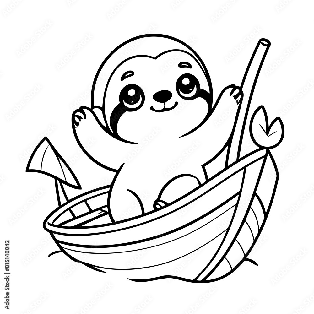 Cute vector illustration Sloth doodle for children worksheet Stock ...