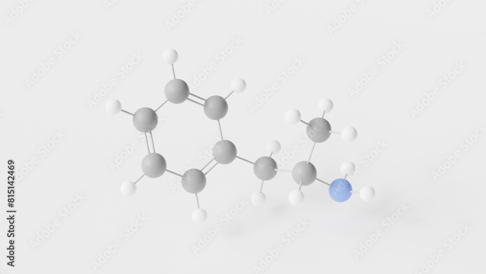 amphetamine molecule 3d, molecular structure, ball and stick model, structural chemical formula ...