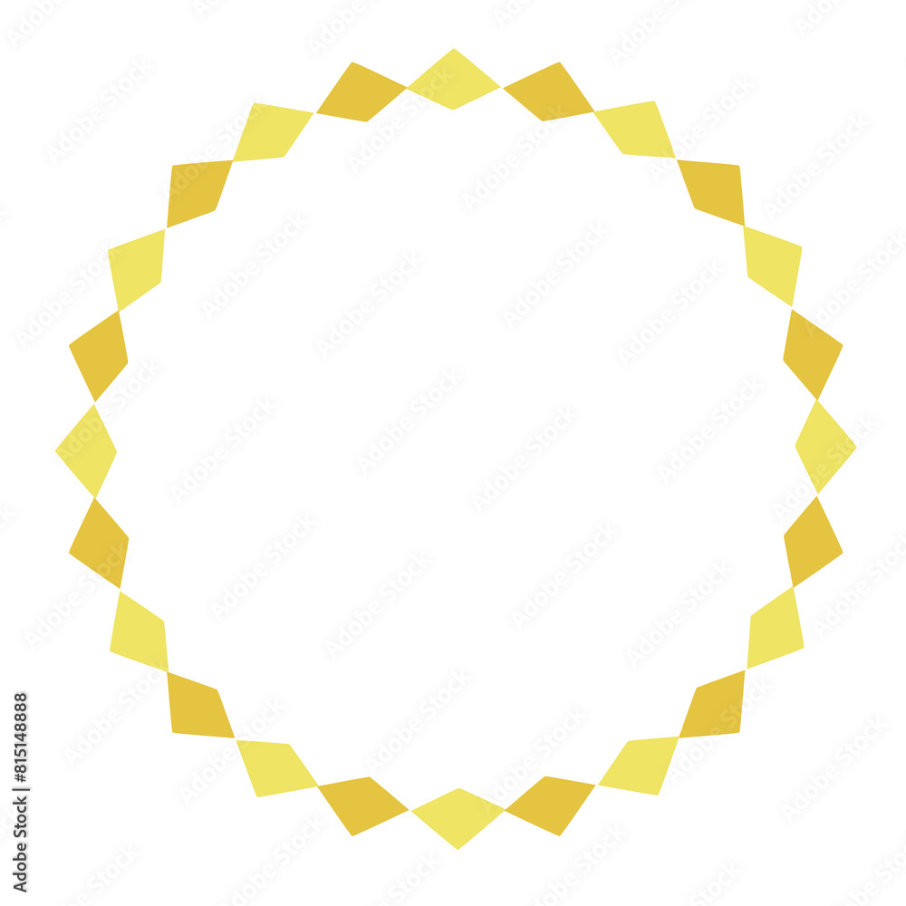 Golden yellow triangle circle frame border Stock Illustration | Adobe Stock