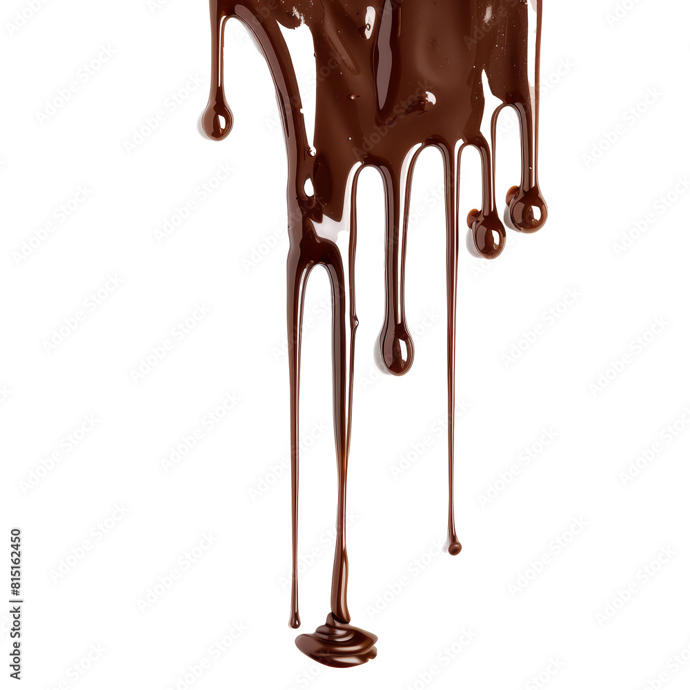 Melted chocolate creating a drip effect on a clean Png background ...