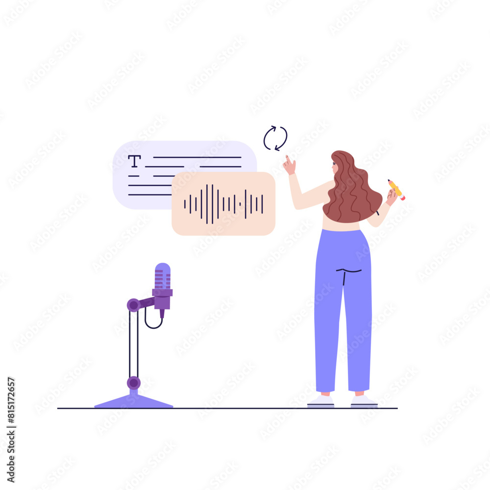 Concept Of Voice Recognition Speech Scanning Voice To Text Speech Recognition Service User