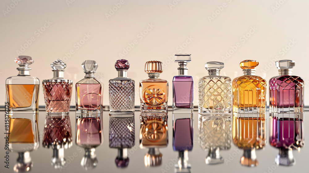 Luxurious Fragrance Collection: Hyper-Realistic Elegant Perfume Bottles ...