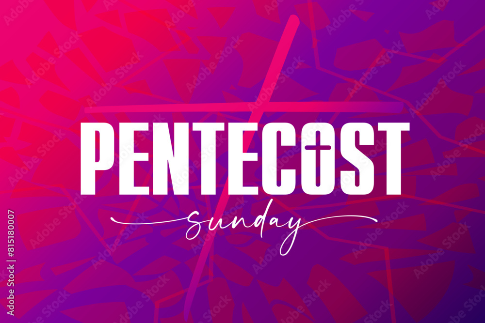 Pentecost Sunday Christian lettering design. The Outpouring of the ...