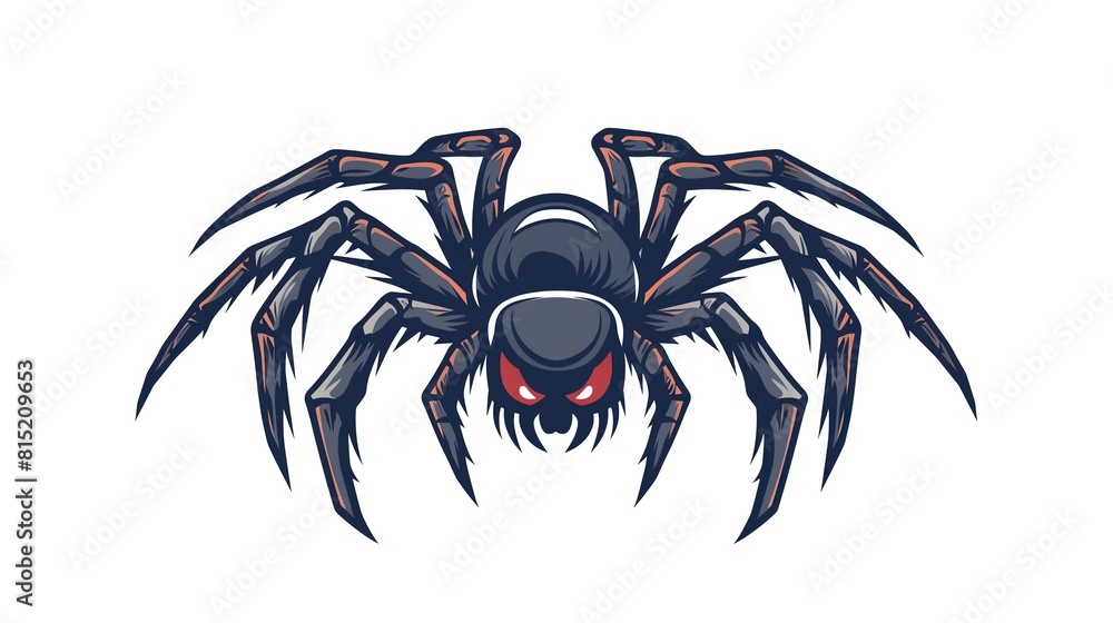 Angry spider, logo cartoon. White background Stock Illustration | Adobe ...