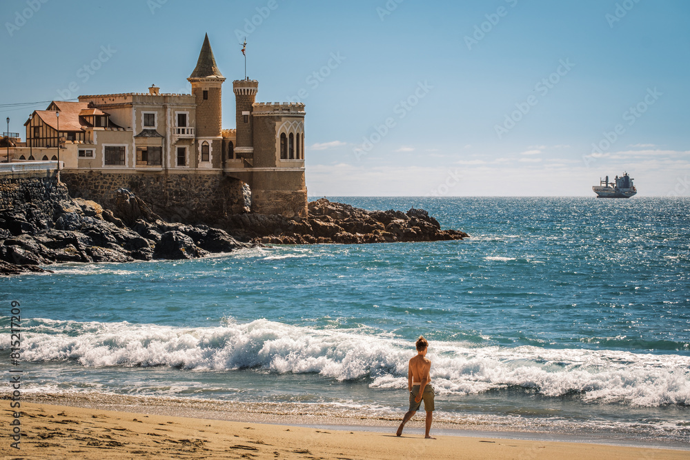 The historical Wulff Caste in Vina del Mar, Chile. Built by the Wulff ...