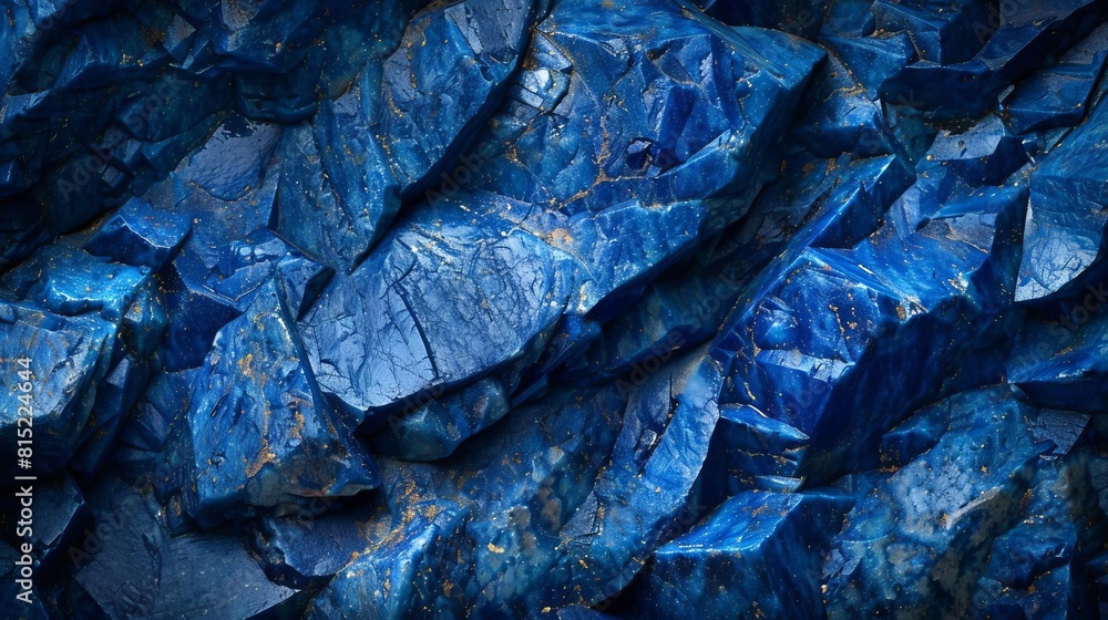 Illustrate a closeup of a lapis lazulis deep blue texture, set against ...