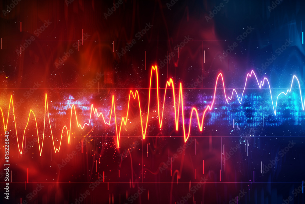 Use graphical elements to depict the fluctuating audio waveforms of a ...