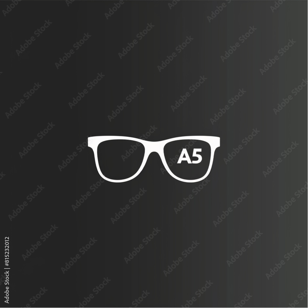logo, minimalistic design of glasses, simple shapes, white on black ...