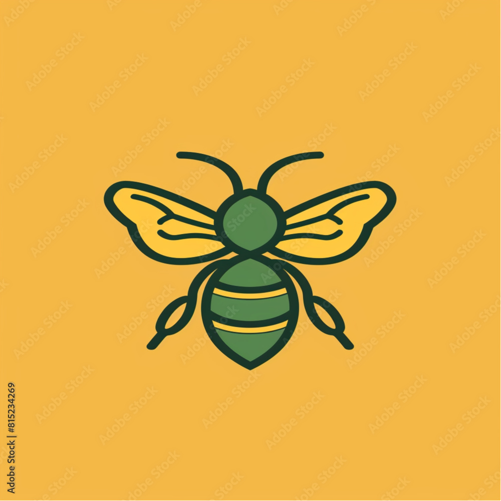 Design a logo using simple line drawings of a cartoon bee head outline ...