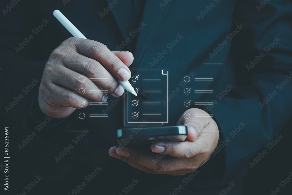 Foto de Checklist, Digital and smart checklist document concept ...