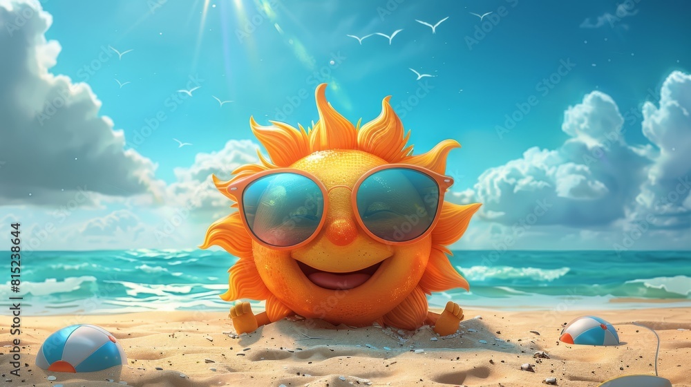 summer beach fun, summer clipart design for kids showcasing a sun ...