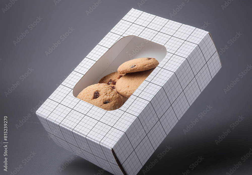 Elegant cookies box floating mockup dark elegant background Generative ...