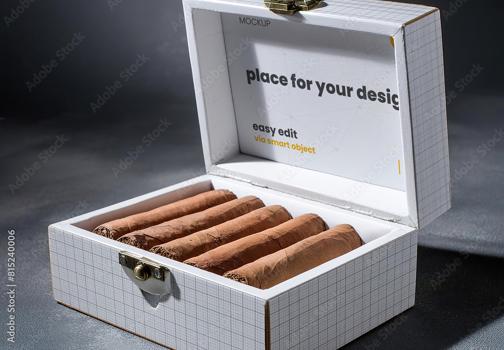 Box of cigars elegant mockup 02 Generative Ai Stock Template | Adobe Stock