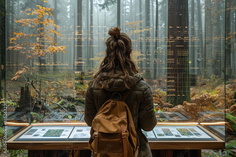 Interactive digital display showing realtime ecological data from ...