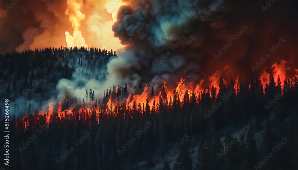 Forest Fire Protection Day in the USA. big forest fires. disasters ...