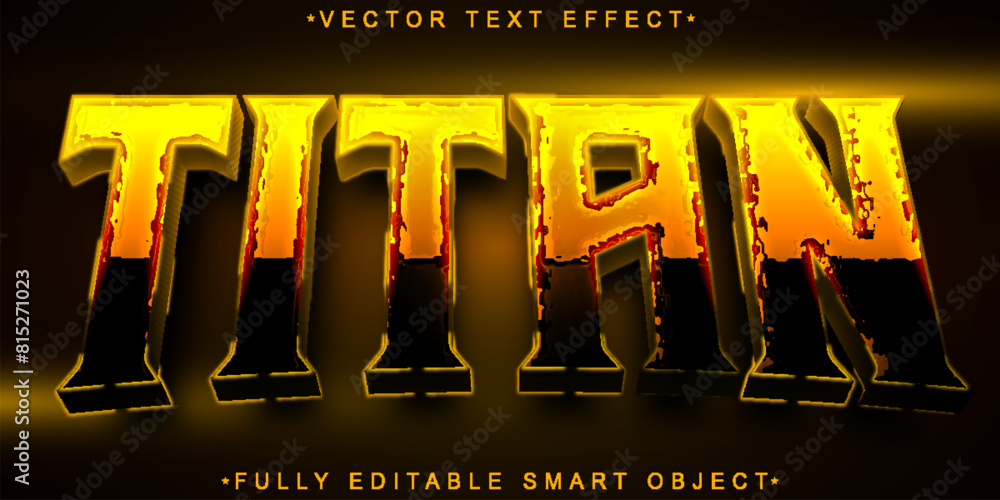Dark Orange Titan Legend, Vector Fully Editable Smart Object Text ...