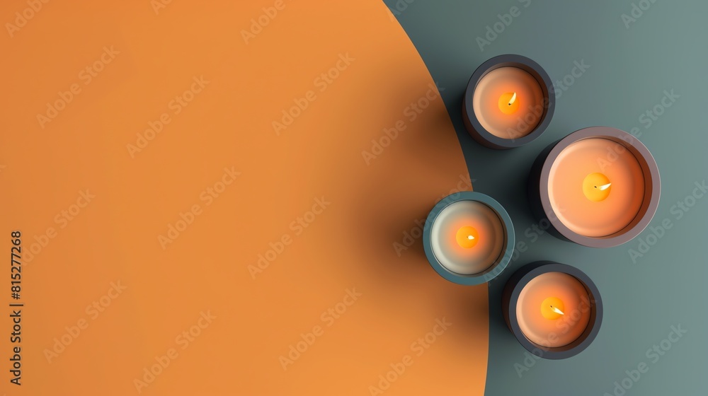 Candlelight flat design, top view, candle theme, 3D render ...